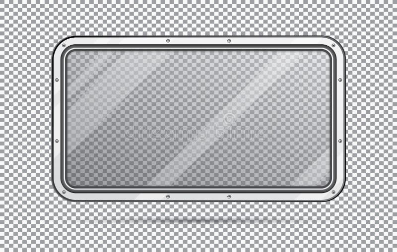 Train Window Isolated on Checkered Background. Realistic View from ...