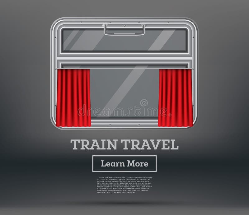 Train Window Isolated on Checkered Background. Realistic View from ...