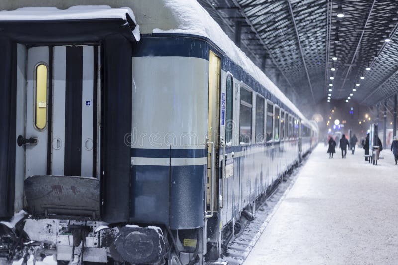 Train at winter stock image. Image of moving, commute - 28194847