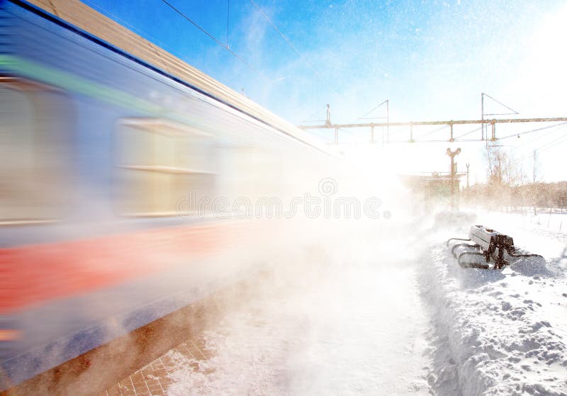 Train in winter stock image. Image of speed, ecology - 28320149