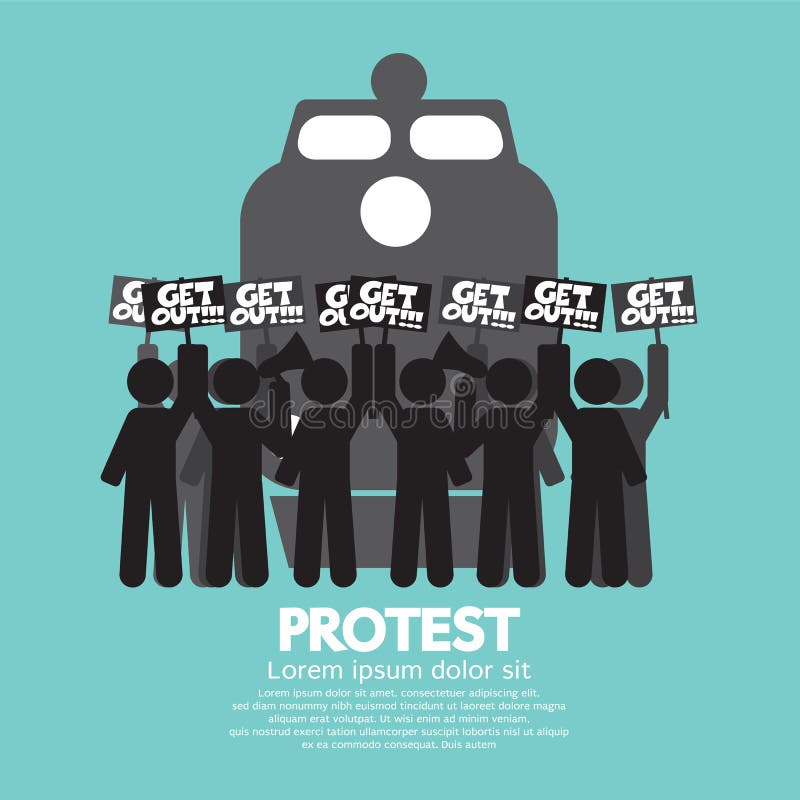 Train Workers Strike and Protest Stock Vector - Illustration of action ...