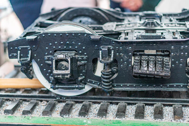 Train Workshop or Repair Facility with Two Large Disassembled Engines ...