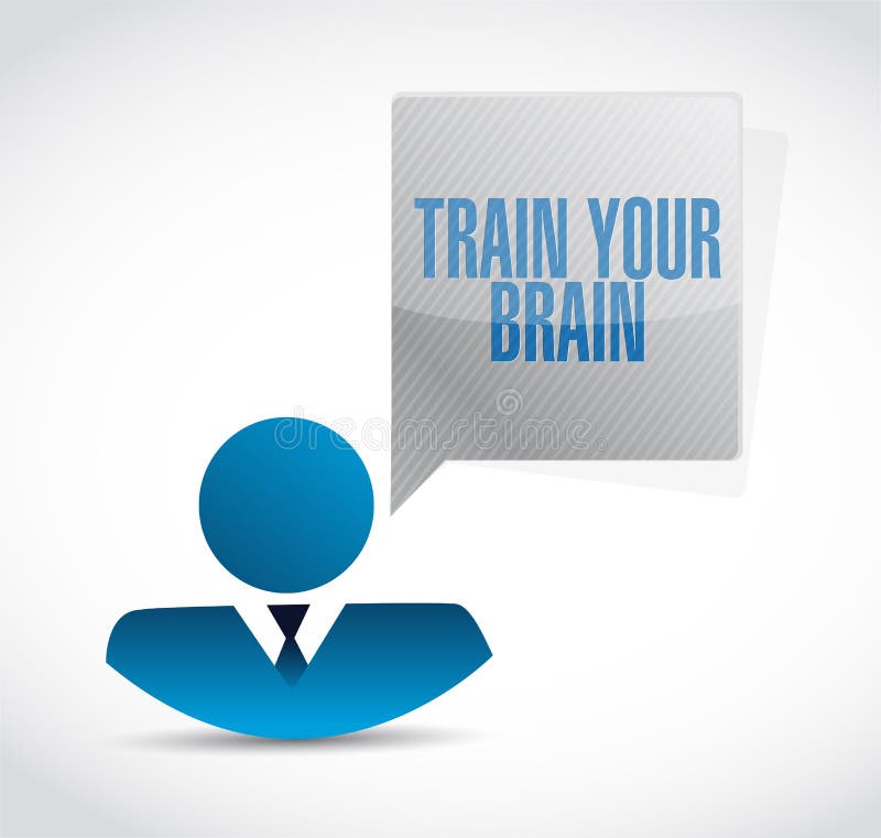 Train Your Brain Avatar Sign Concept Stock Illustration - Illustration ...