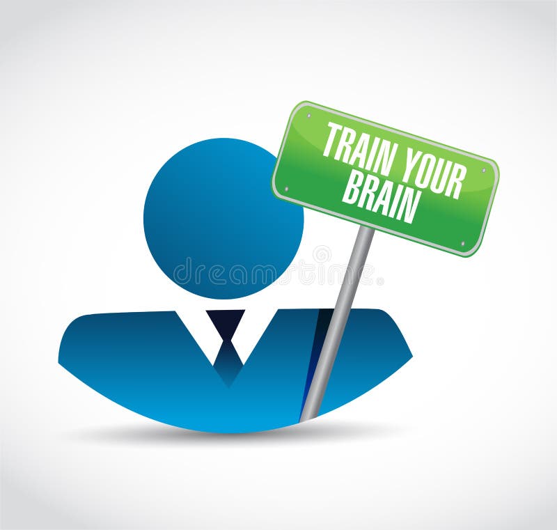 Train Your Brain Avatar Sign Concept Stock Illustration - Illustration ...