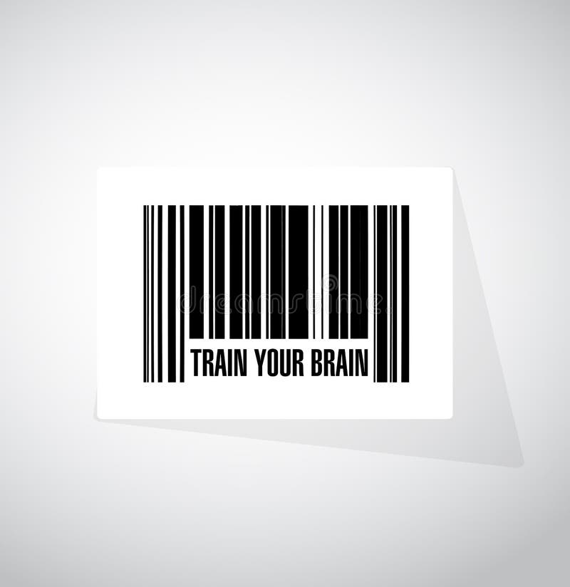 Train Your Brain Barcode Sign Concept Stock Illustration - Illustration ...
