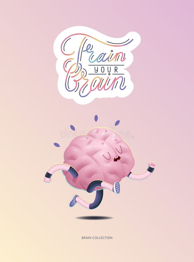 Train Your Brain Poster With Lettering, Running Stock Vector ...