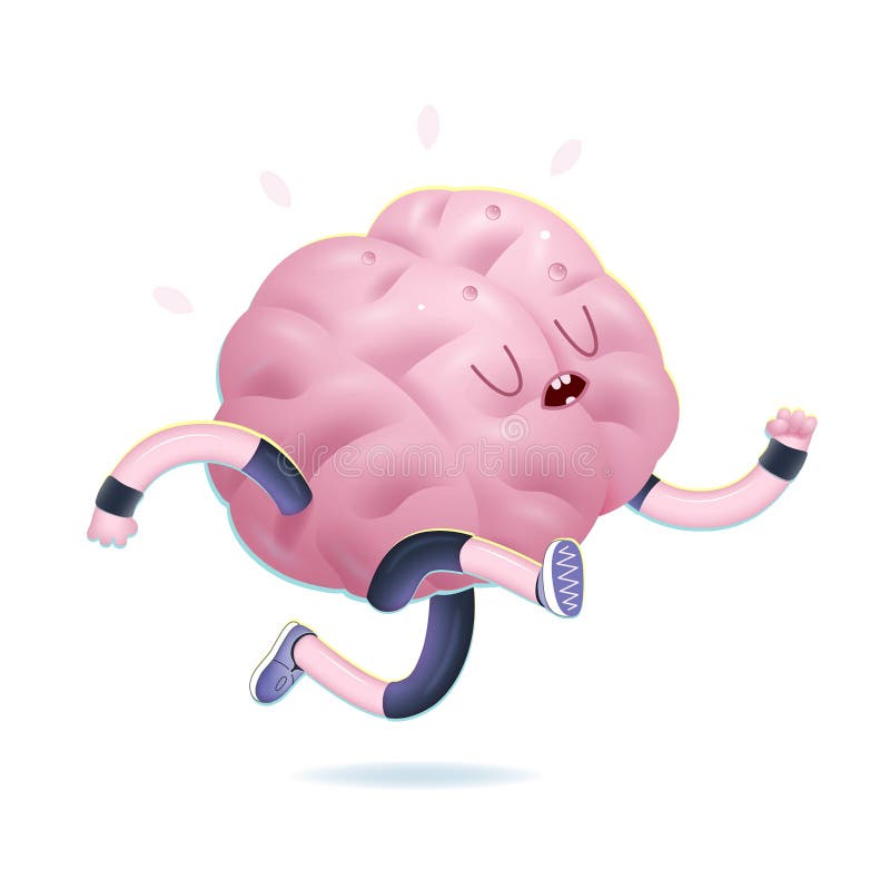 Brain Running in the Forest, White and Pink Version Stock Vector ...