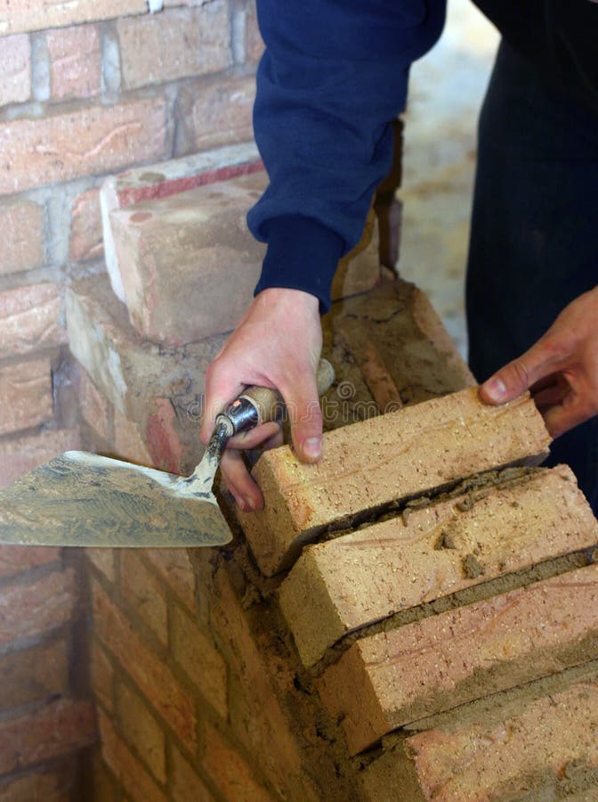 Bricklayer stock image. Image of cement, brick, build - 6185911