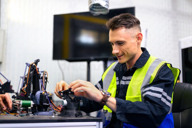 Trainee Engineer Learning and Working in Production Line of Industrial ...