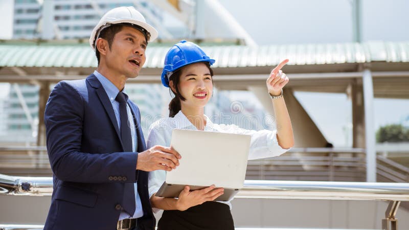 Trainee Engineer Present the Idea To Her Boss Stock Image - Image of ...