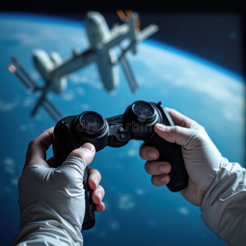 Trainee Hands Using Virtual Reality Controllers for Precise Spacecraft ...