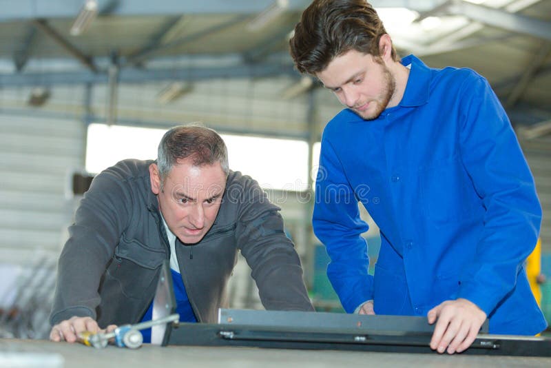 Trainee learning with boss stock image. Image of chief - 173518257