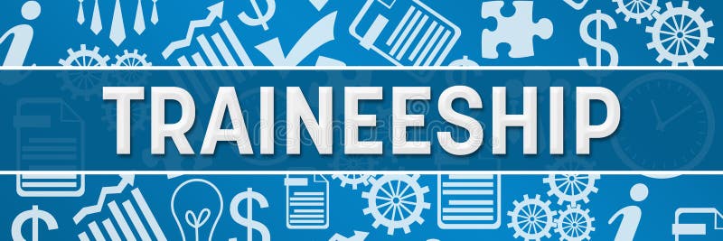 Traineeship Business Symbols Texture Blue Horizontal Stock Illustration ...