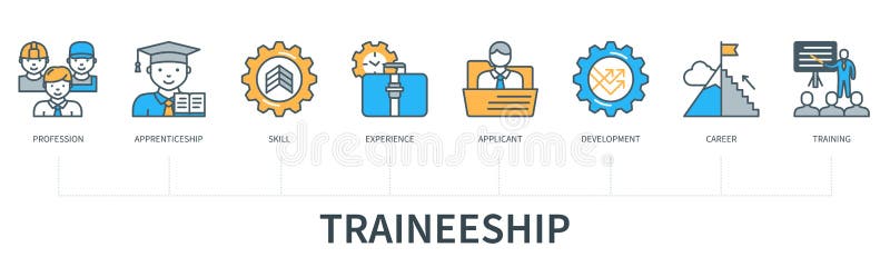 Apprenticeship Infographic in Minimal Outline Style Stock Illustration ...