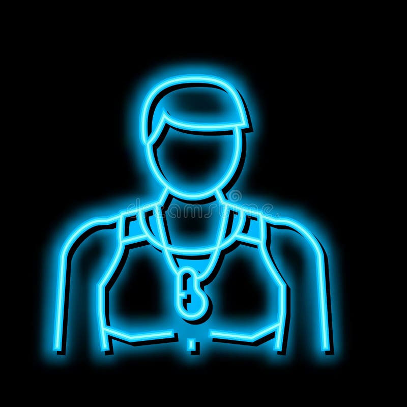 Trainer Athlete Man Neon Glow Icon Illustration Stock Vector ...