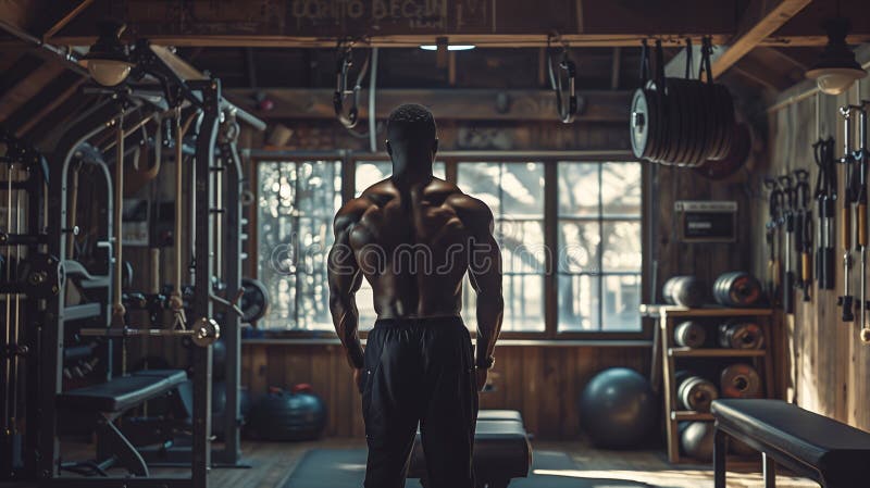 A Trainer is Focused and Ready for an Intense Workout in a Cozy Gym ...