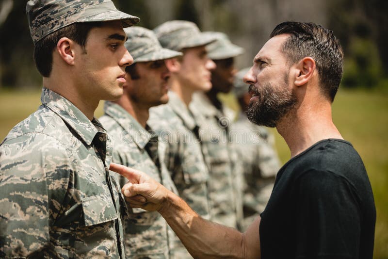 Military Trainer Giving Training To Military Soldier Stock Image ...