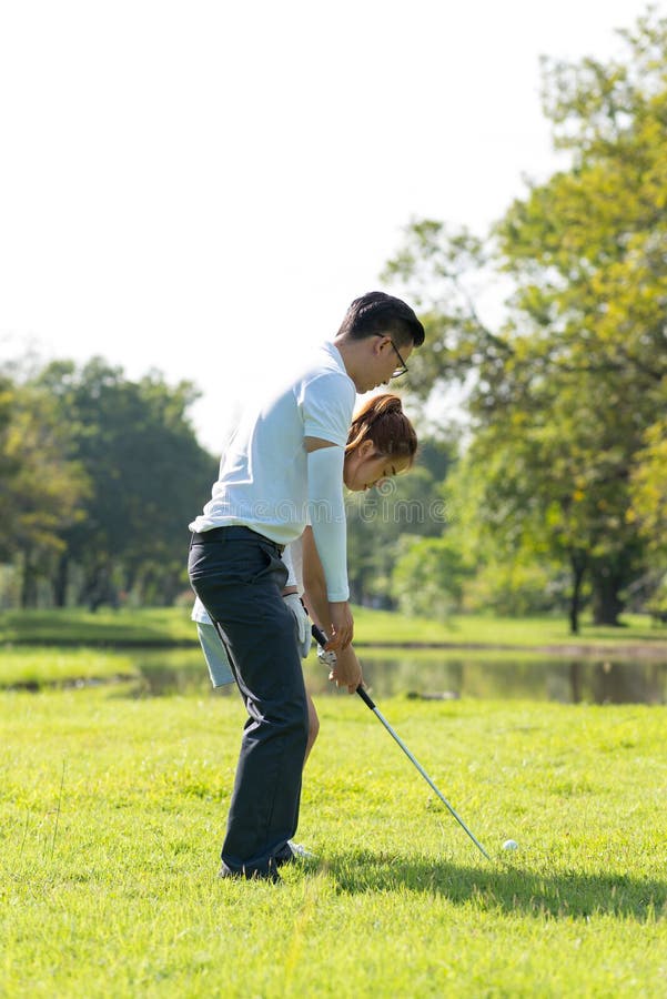 Trainer Golf Tutor Practice for New Golf Player Stock Image - Image of ...