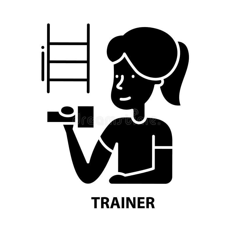 Trainer Icon, Black Vector Sign with Editable Strokes, Concept ...