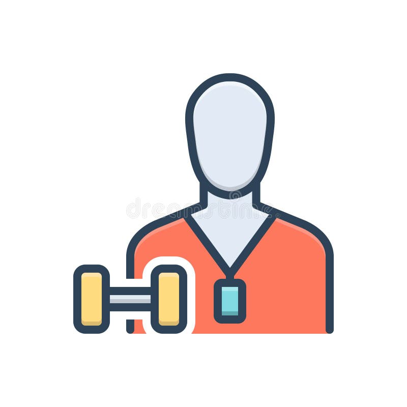 Color Illustration Icon for Trainer, Exercise and Instructor Stock ...