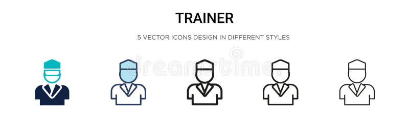 Trainer Icon in Filled, Thin Line, Outline and Stroke Style. Vector ...