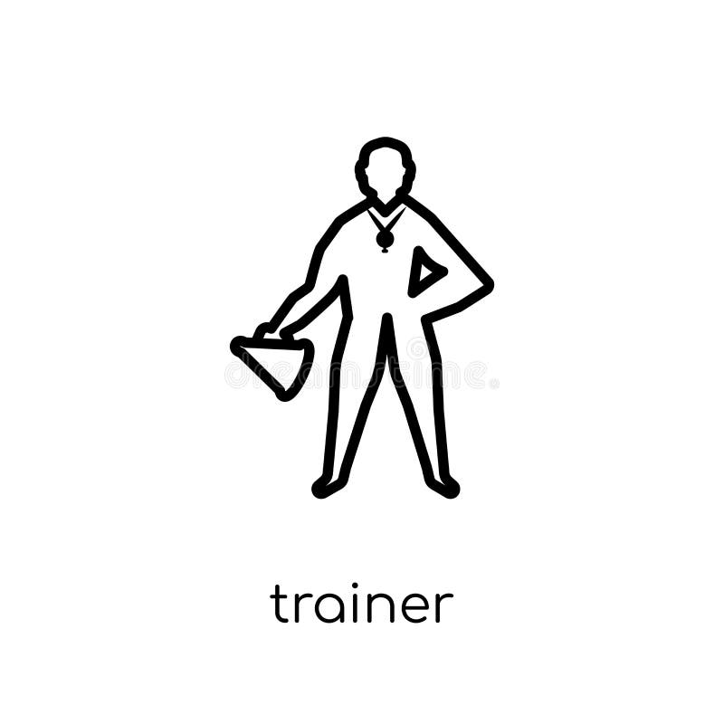 Trainer Icon. Trendy Modern Flat Linear Vector Trainer Icon on W Stock ...