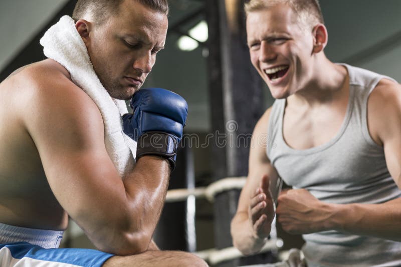 Fly. Boxer Training Before Competitions. Holding Jump Rope. Stock Image ...