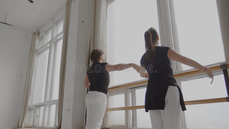 Trainer and Student Train at the Bars Side View Stock Video - Video of ...