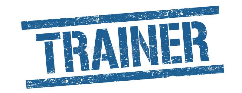 TRAINER Text on Blue Vintage Lines Stamp Stock Illustration ...