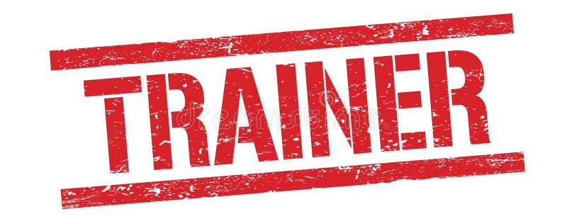 TRAINER Text on Red Vintage Lines Stamp Stock Illustration ...