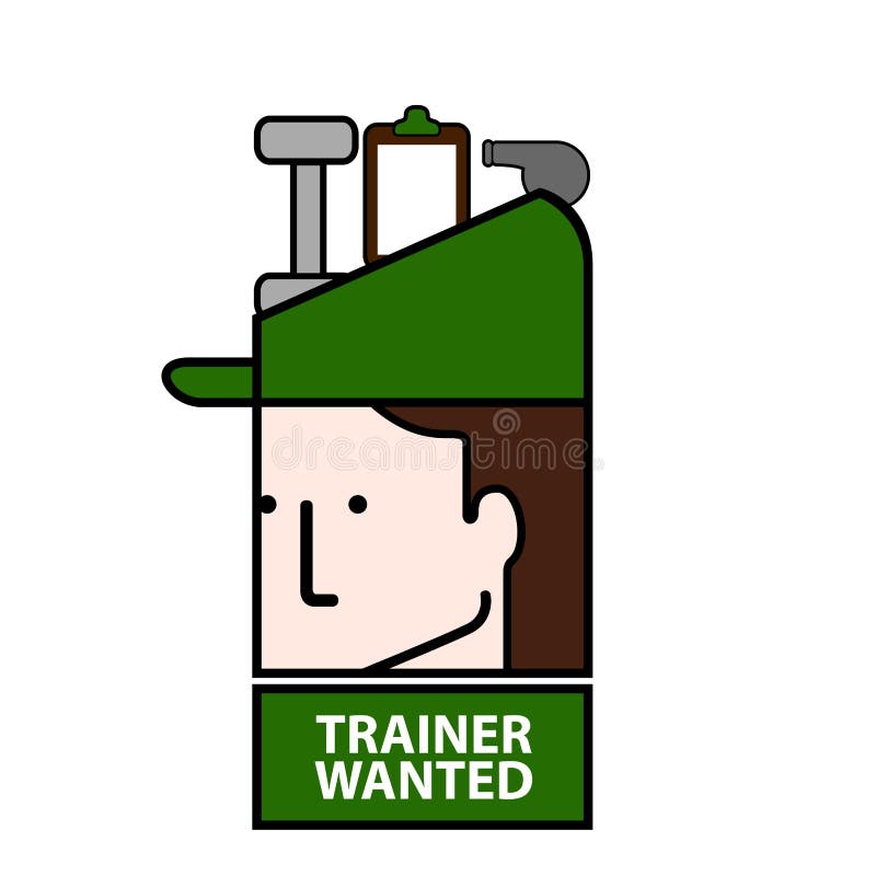 Trainer Wanted Avatar Image Stock Vector - Illustration of resource ...