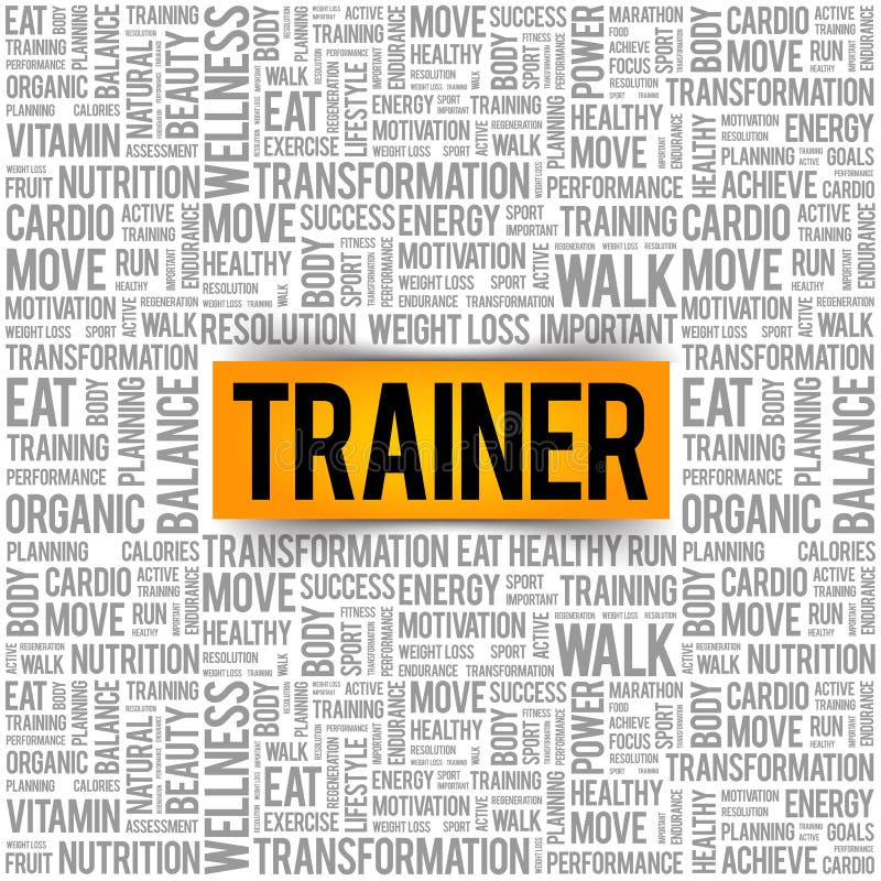 Trainer Word Cloud Background Stock Illustration - Illustration of ...
