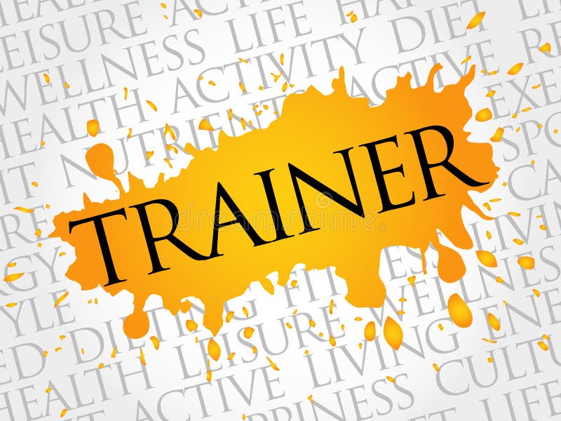 Trainer word cloud stock illustration. Illustration of certification ...