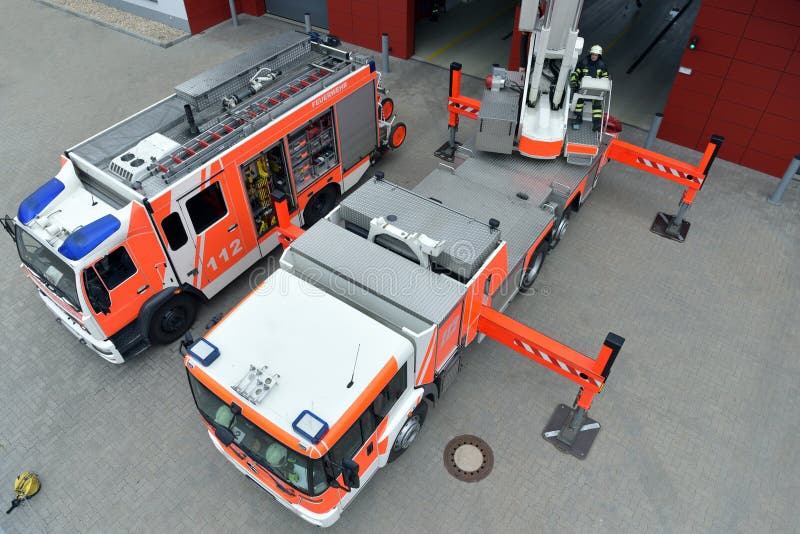 Training in Altitude Rescue at the Fire Brigade - Emergency Operation ...