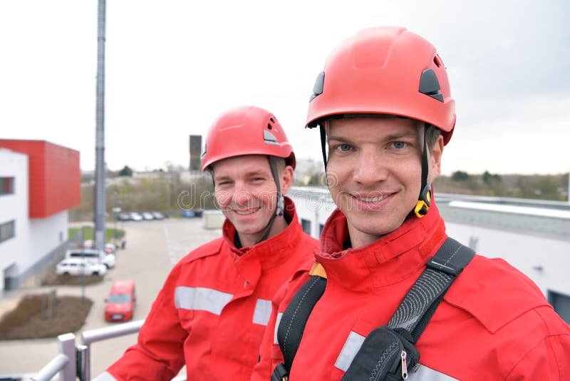 Training in Altitude Rescue at the Fire Brigade - Emergency Operation ...