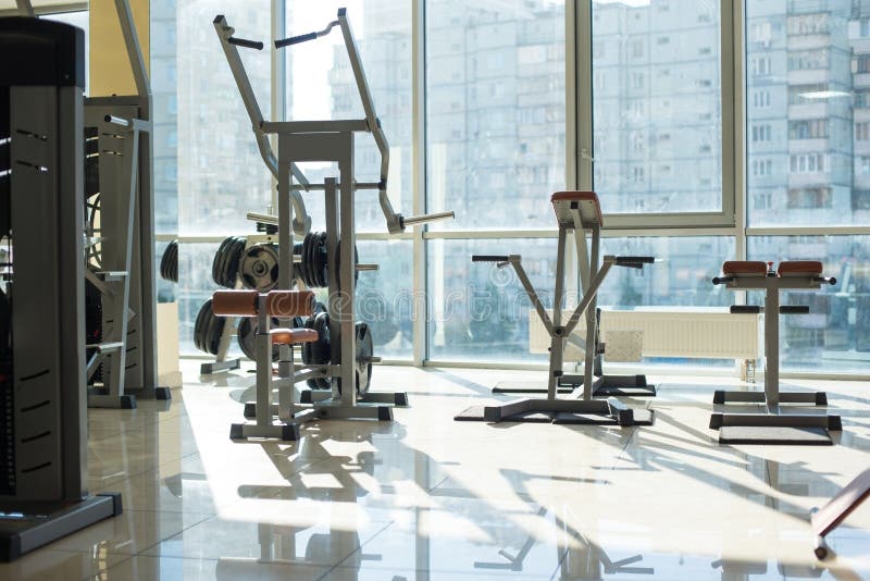 Training Apparatus in a Gym Hall. Stock Photo - Image of hall ...