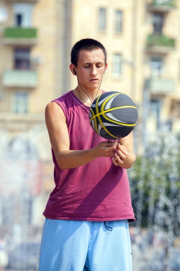Training with a ball. stock image. Image of index, shorts - 44008407