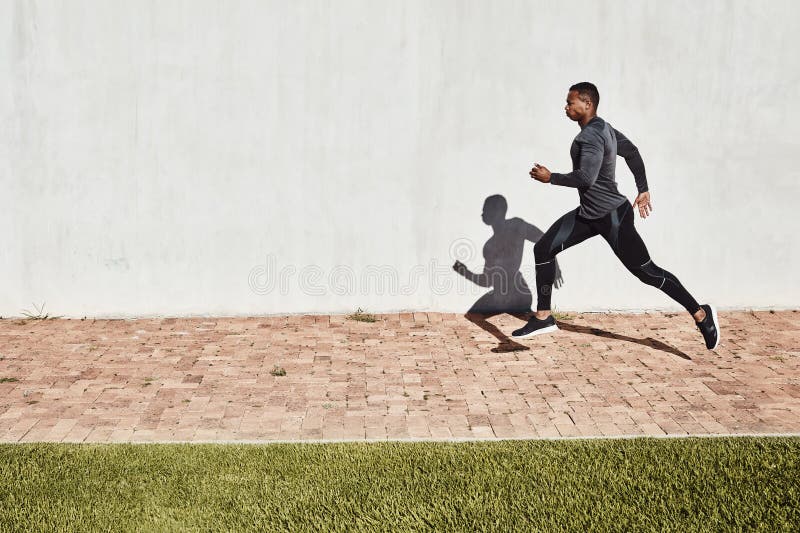 A Man Running Down a Path in a Park. AI Generative Image Stock ...