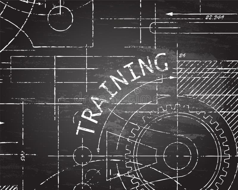 Training Blackboard Machine Stock Vector - Illustration of training ...