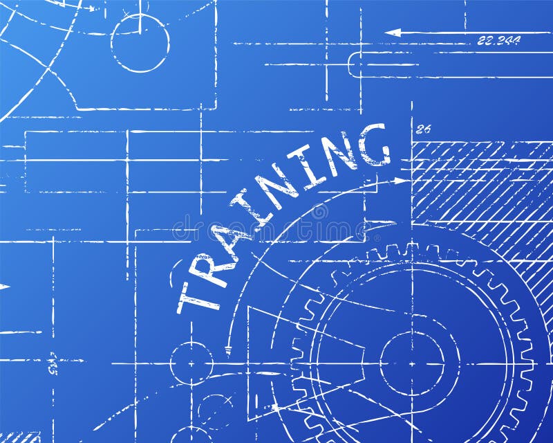 Training Blueprint Machine stock vector. Illustration of training ...