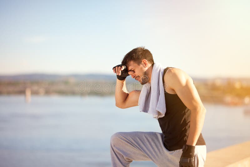 Training Break on Very Hot Day Stock Image - Image of outside, copy ...