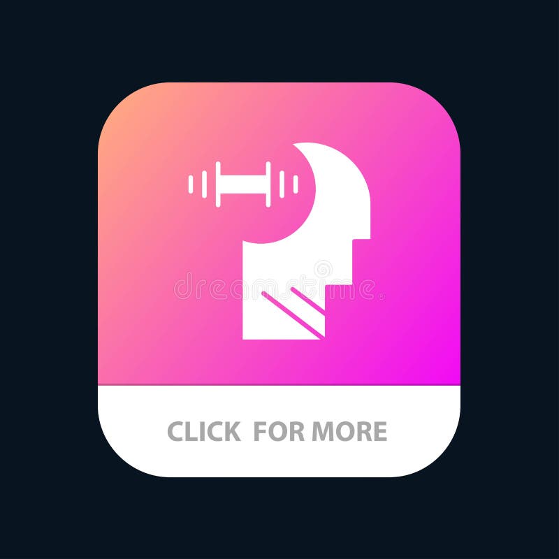 Training, Brian, Dumbbell, Head Mobile App Icon Design Stock Vector ...