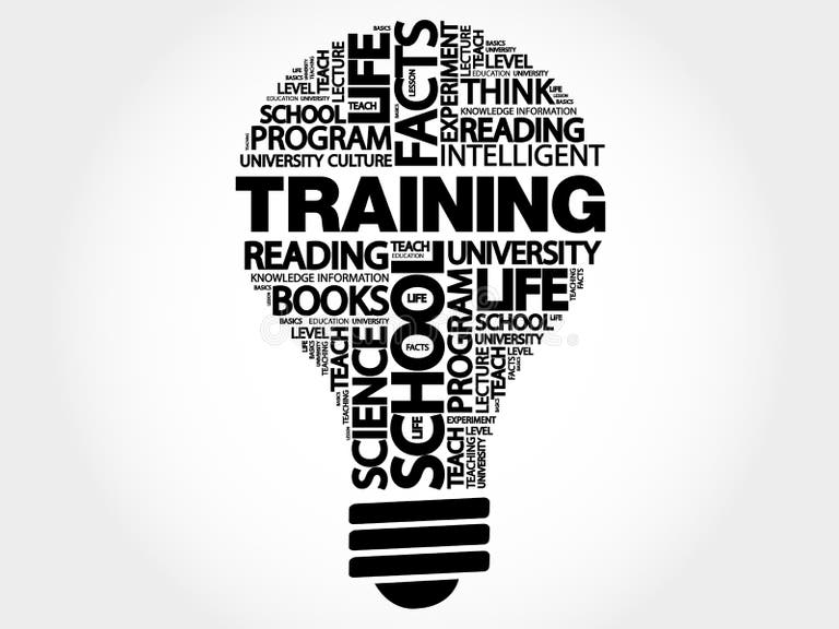 TRAINING bulb word cloud stock illustration. Illustration of effective ...
