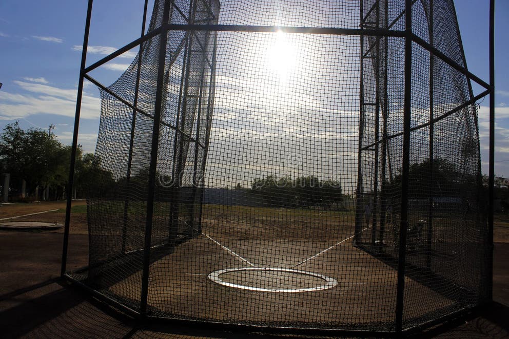 Training Cage for Athletics Competitions Stock Image - Image of beam ...