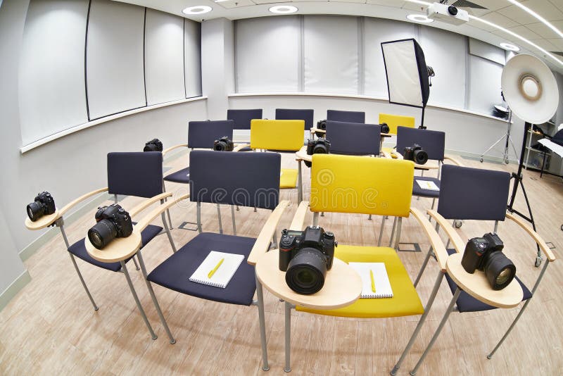 Training Class in Modern Photography School Stock Image - Image of ...
