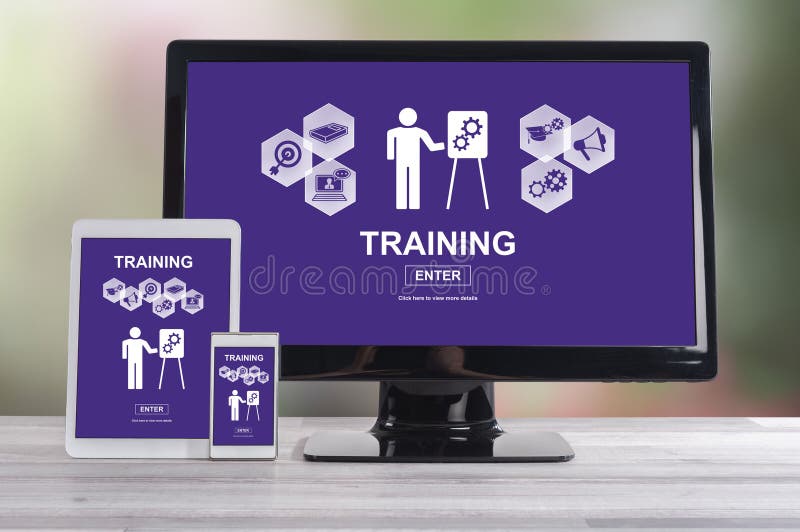 Training Concept on Different Devices Stock Photo - Image of studying ...