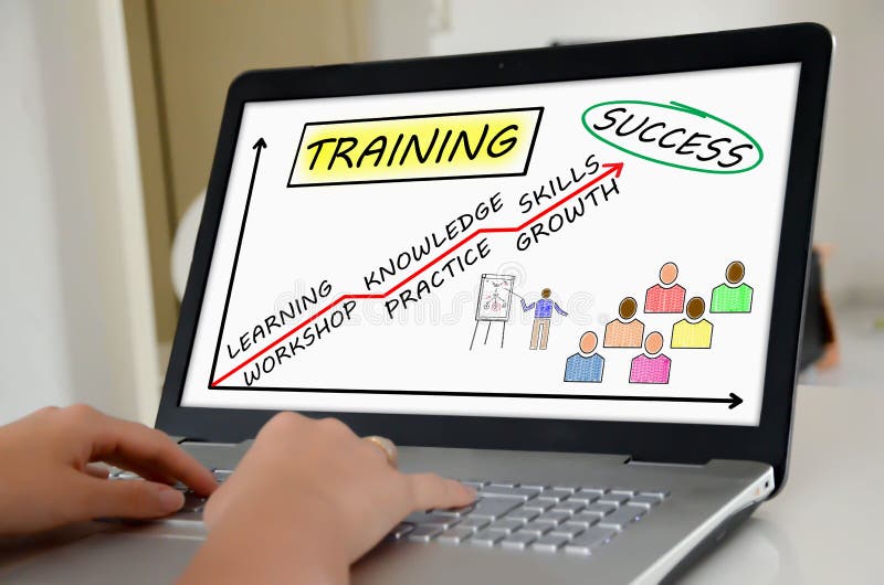 Training Concept on a Laptop Screen Stock Photo - Image of screen ...