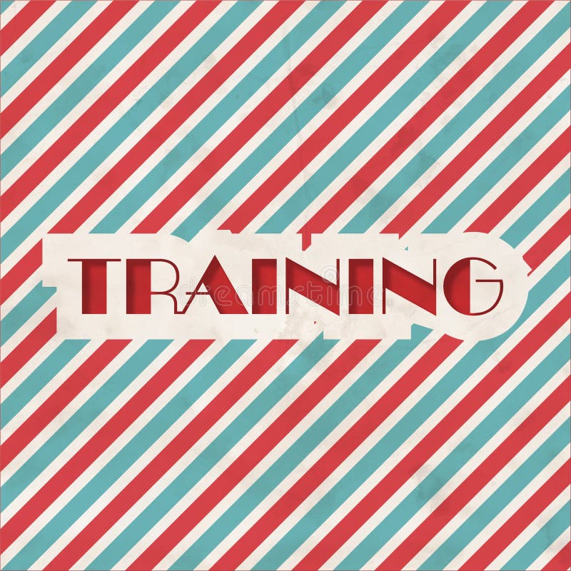 Training Concept on Striped Background. Stock Illustration ...