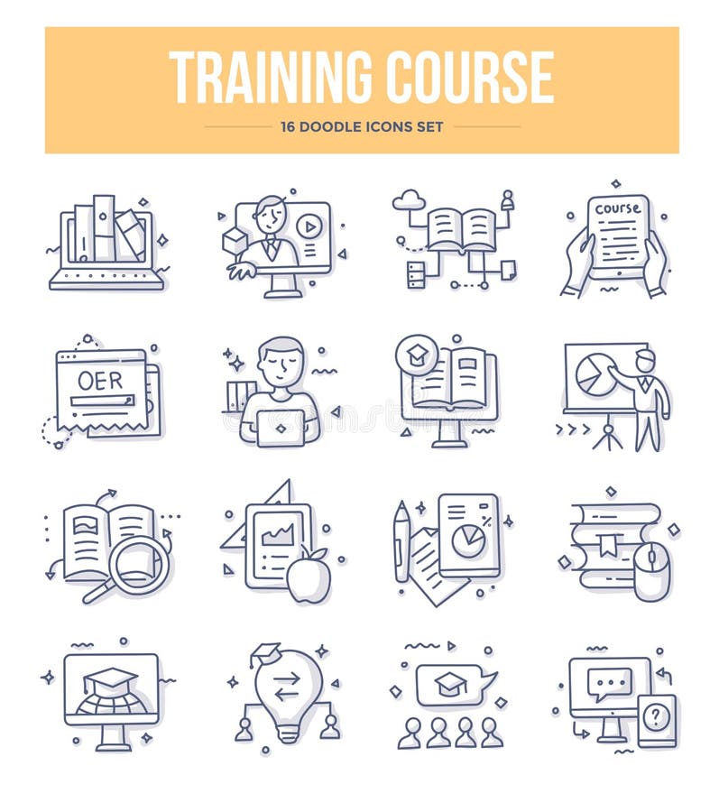 Webinar Doodle Concept stock vector. Illustration of online - 96878741