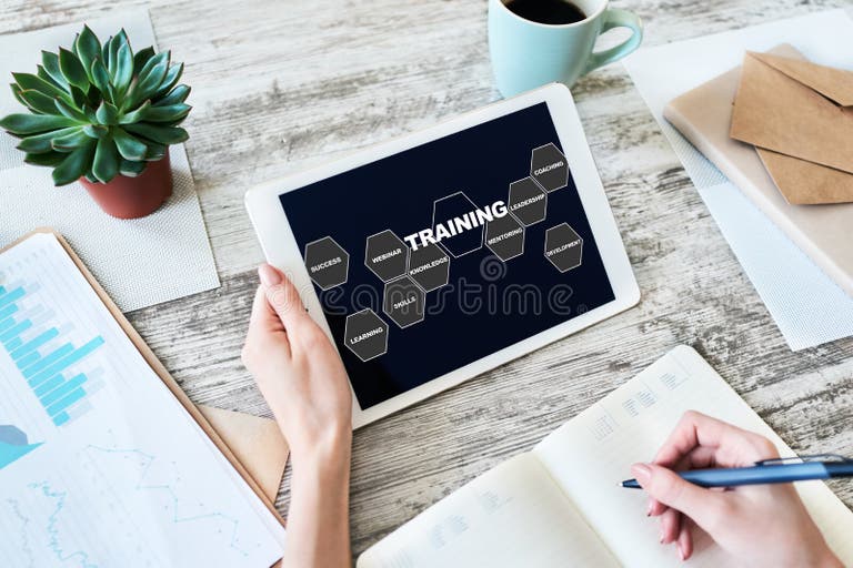 Training Course, E-learning, Education Concept on Device Screen. Stock ...